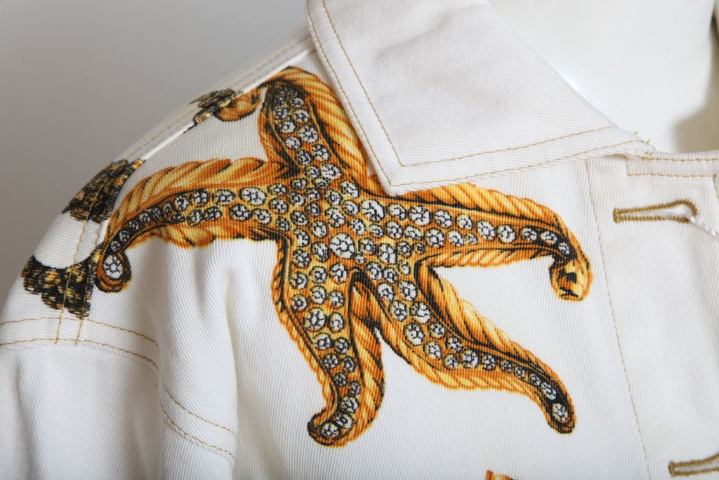 Gianni Versace Sea Print Denim Jacket from 1992 at 1stDibs | versace ...