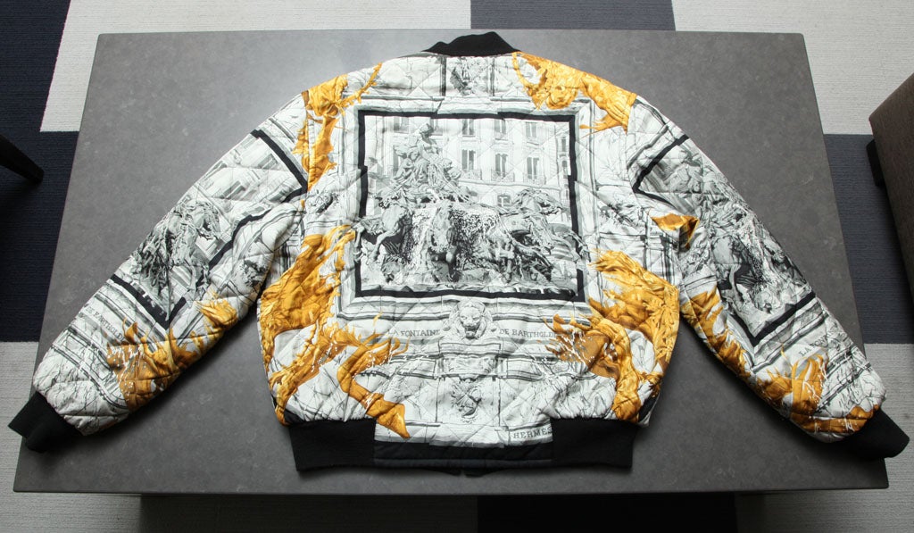 HERMES MEN'S REVERSIBLE SILK BOMBER JACKET at 1stDibs | hermes silk ...