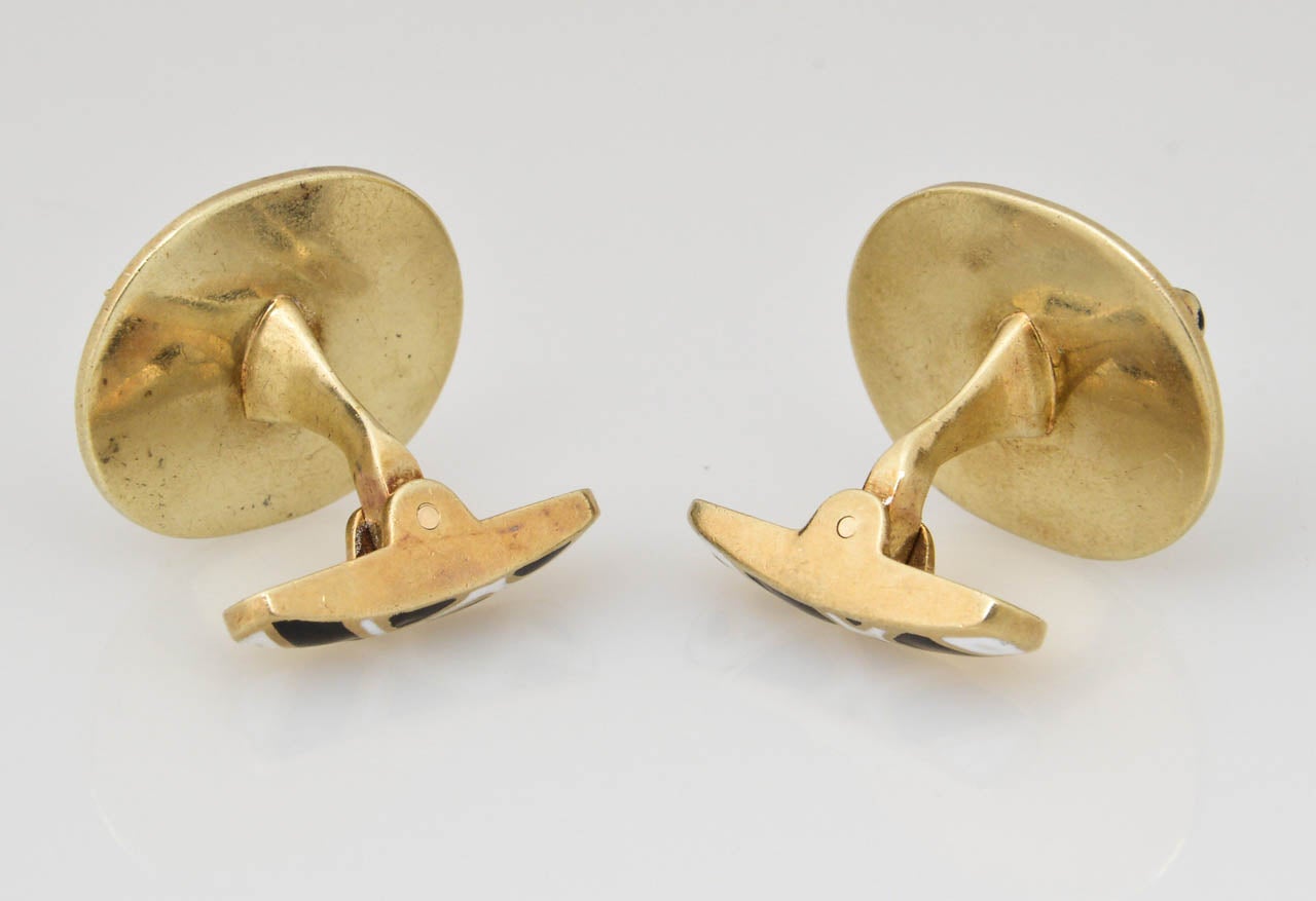 Rare Laykin Zebra Enamel Gold Cufflinks For Sale at 1stDibs | goldexcel ...