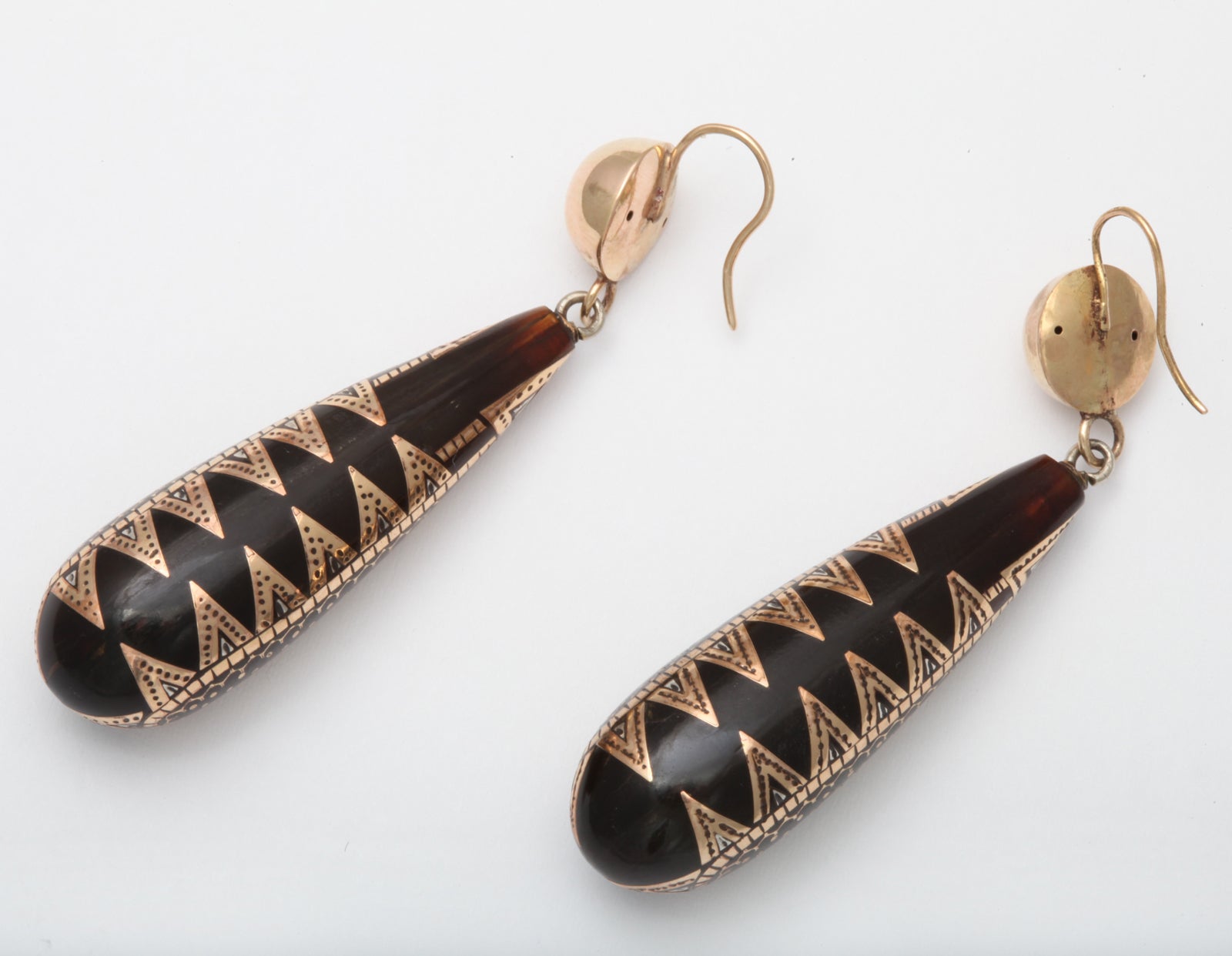 Sophisticated Victorian Gold and Tortoise Shell Earrings at 1stDibs ...