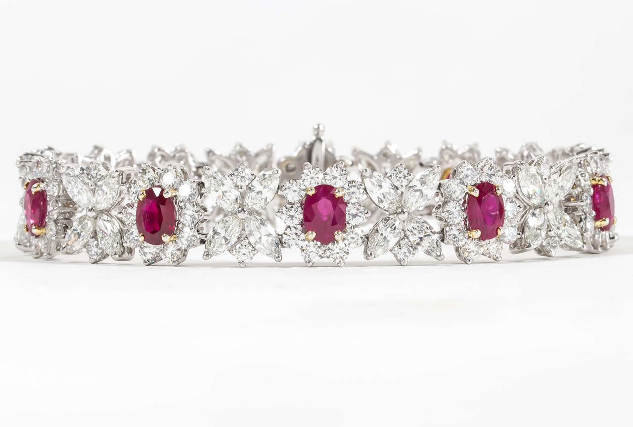 Fine Burma Ruby Diamond Bracelet For Sale at 1stDibs | burmese ruby ...