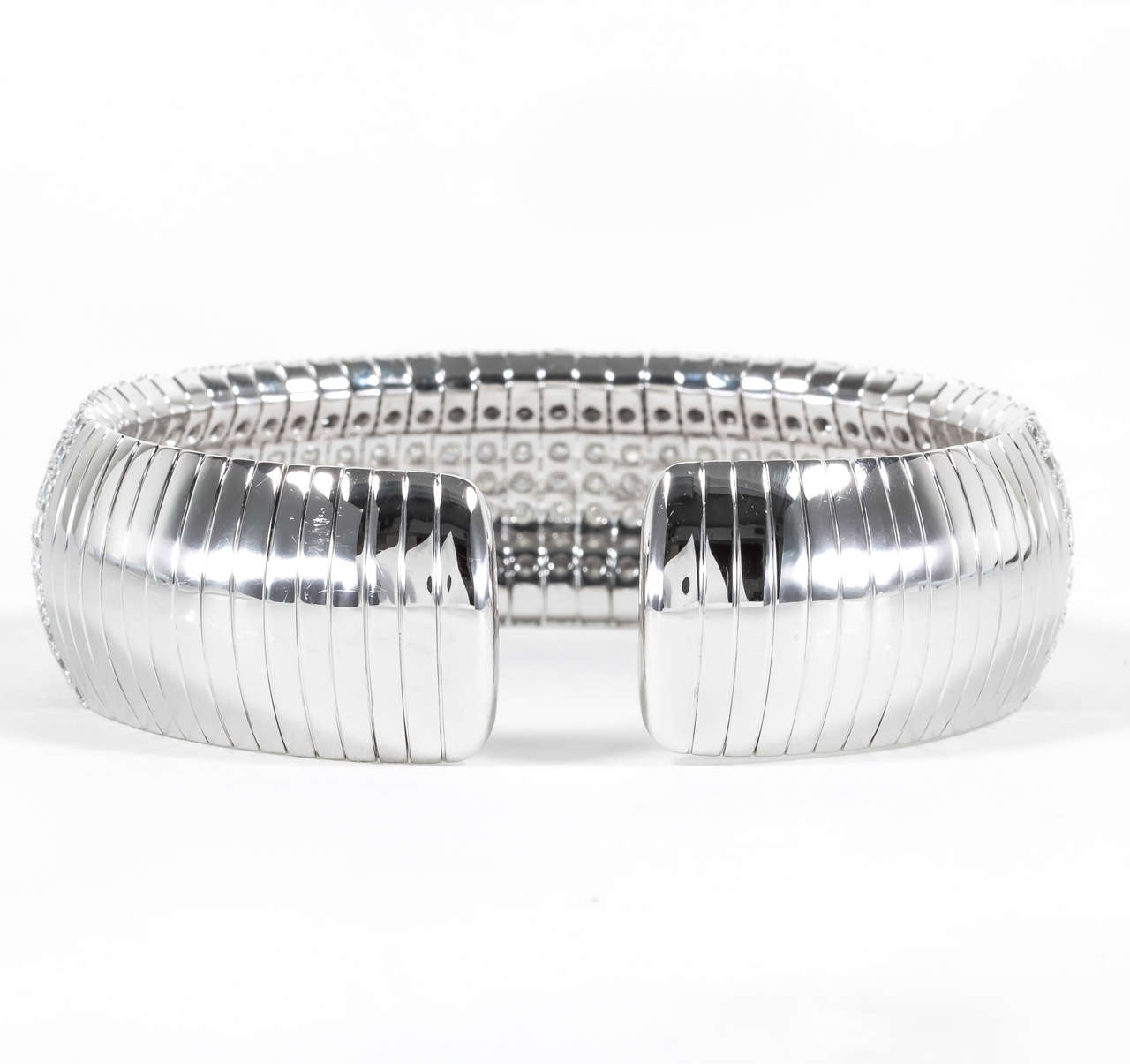 Classic Diamond Cuff Spring Bangle For Sale at 1stDibs | diamond cuff ...