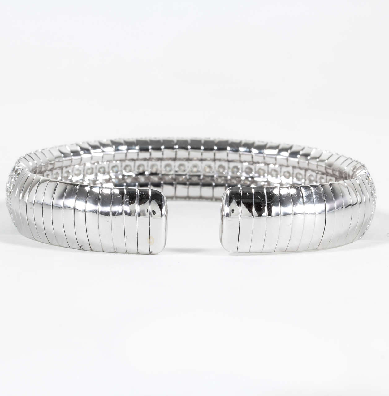 Diamond Set Spring Cuff For Sale at 1stDibs