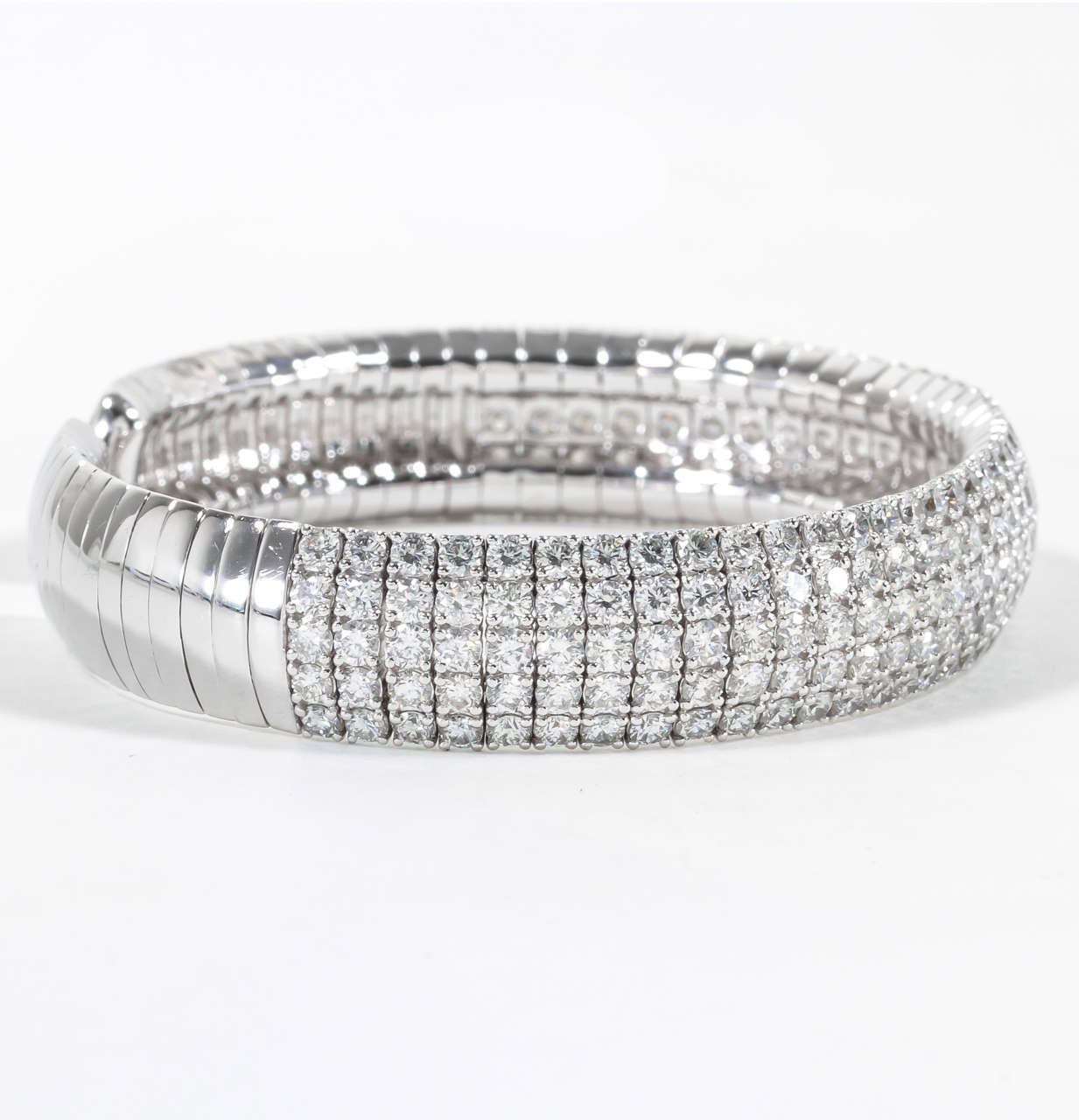 Diamond Set Spring Cuff For Sale at 1stDibs