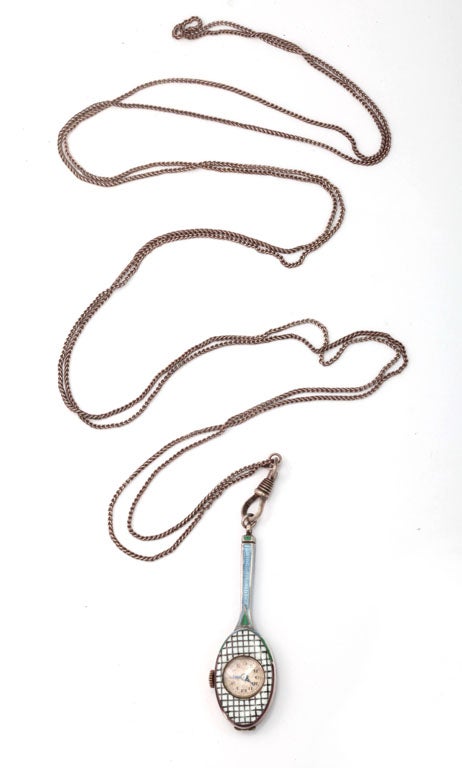 J. Grevere Sterling Silver Tennis Racket Watch For Sale at 1stDibs