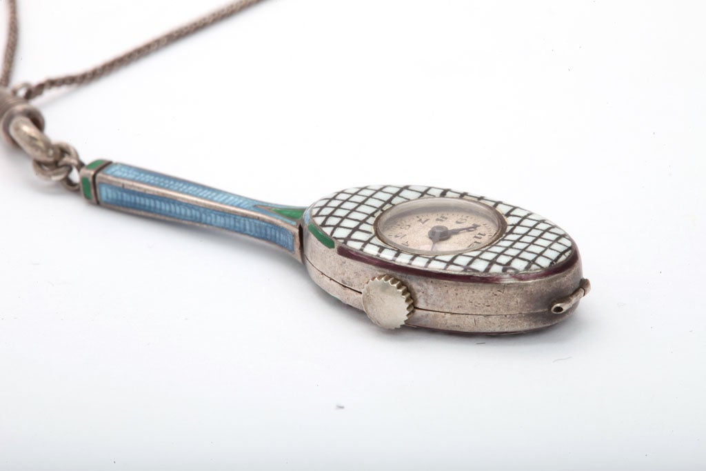 J. Grevere Sterling Silver Tennis Racket Watch For Sale at 1stDibs
