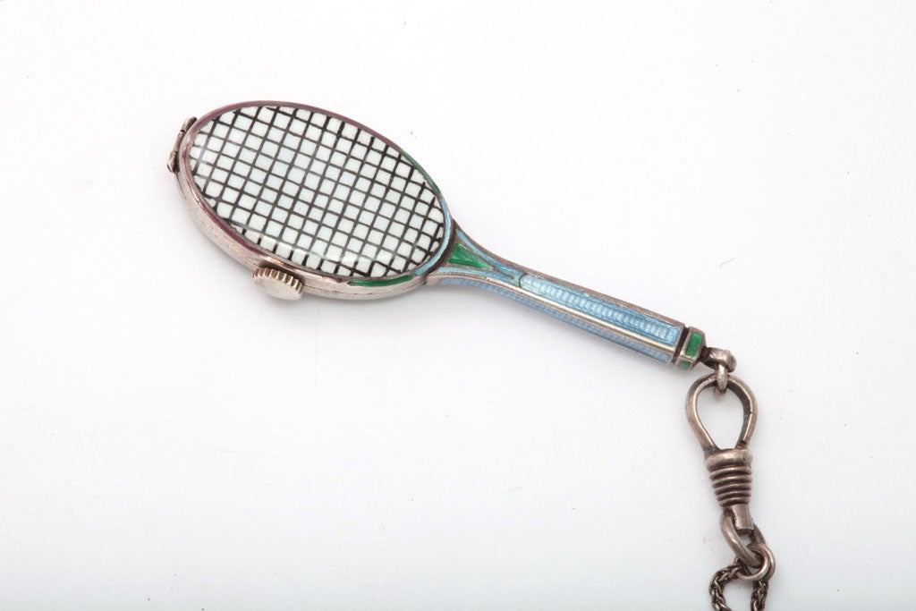 J. Grevere Sterling Silver Tennis Racket Watch For Sale at 1stDibs