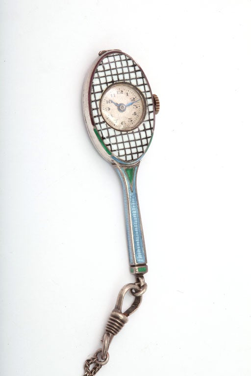 J. Grevere Sterling Silver Tennis Racket Watch For Sale at 1stDibs