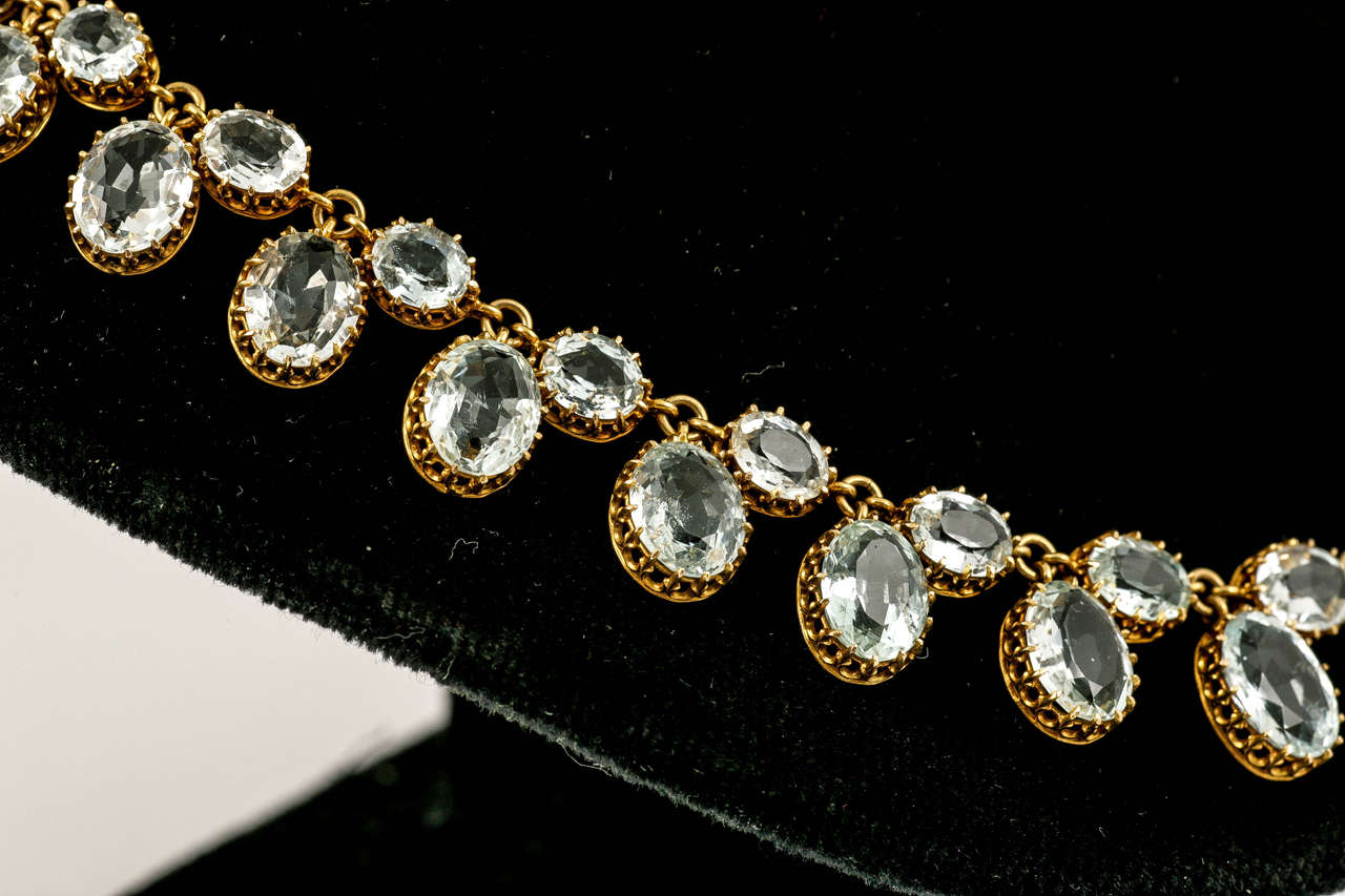 Aquamarine Gold Necklet For Sale at 1stDibs