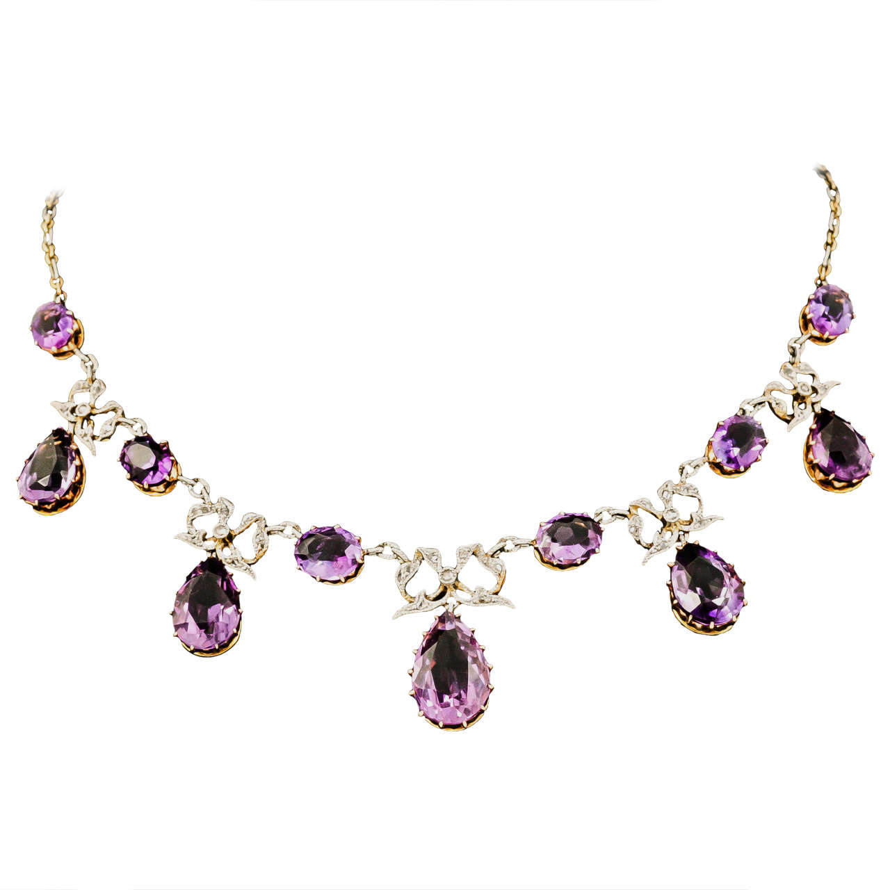 Amethyst and Diamond Necklet For Sale at 1stDibs