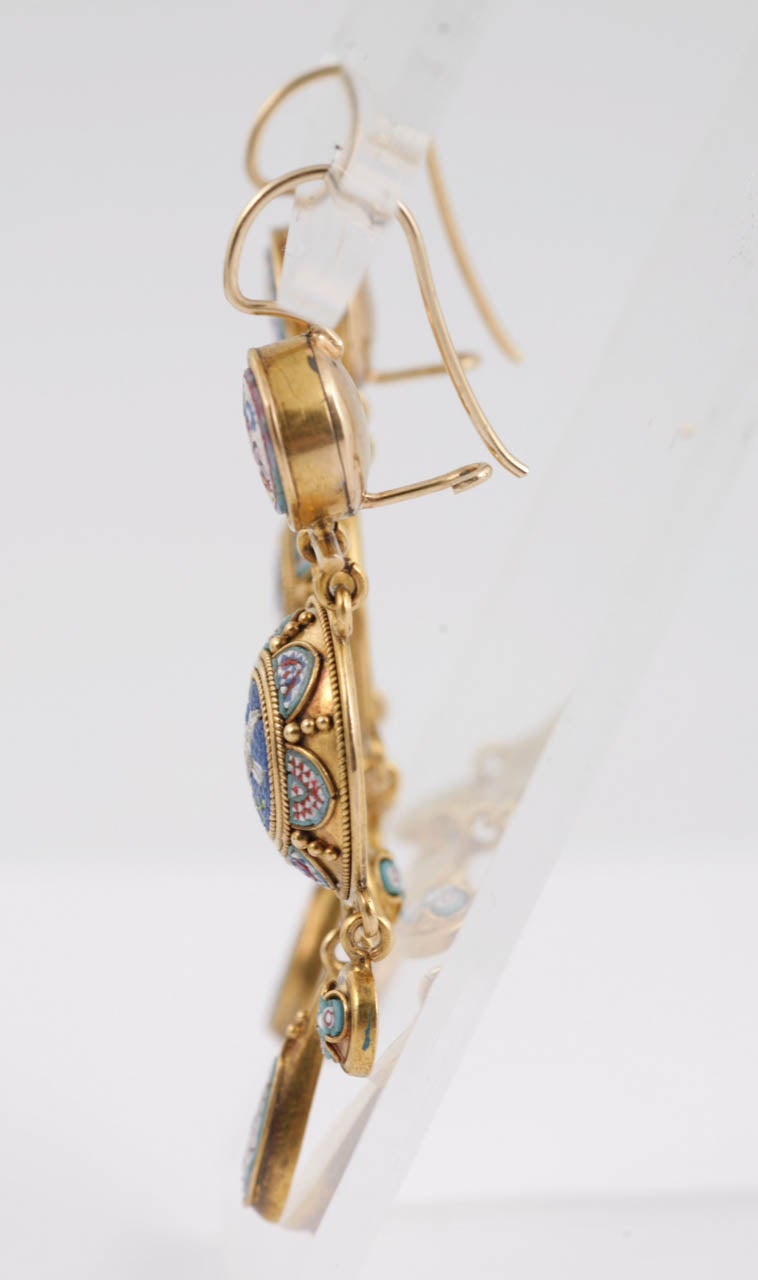 Micro Mosaic Earrings For Sale at 1stDibs