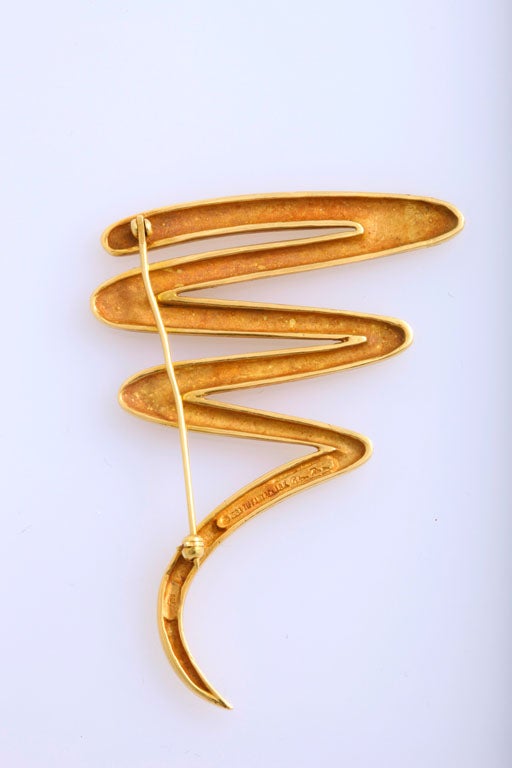 Paloma Picasso Squiggle Pin/ Tiffany and Co. 1983 at 1stDibs