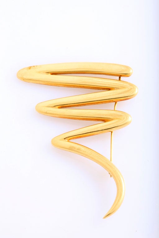 Paloma Picasso Squiggle Pin/ Tiffany and Co. 1983 at 1stDibs