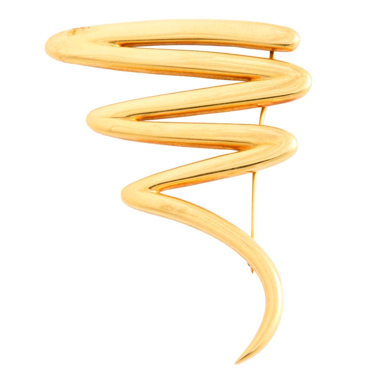 Paloma Picasso Squiggle Pin/ Tiffany and Co. 1983 at 1stDibs