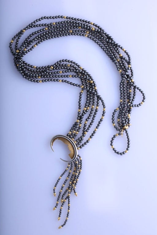 Erte Silver and Gold Necklace at 1stDibs