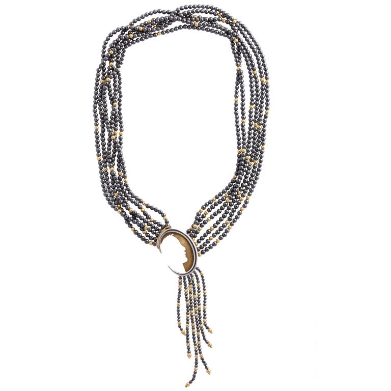 Erte Silver and Gold Necklace at 1stDibs