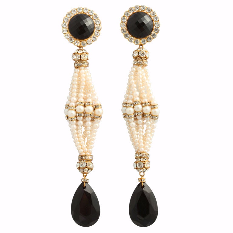 Valentino Long Glamorous earrings at 1stDibs