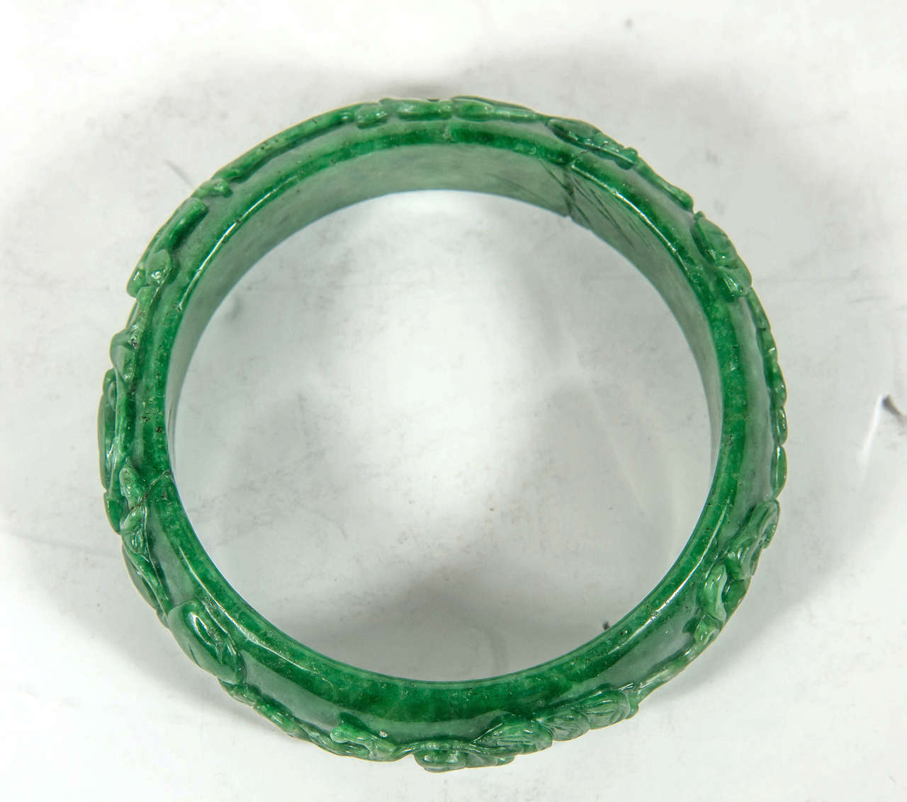 Exquisite Hand Carved Chinese Stylized Floral Scroll Design Stone ...