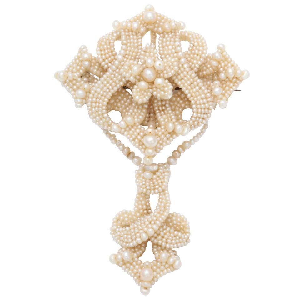 Fabulous Large Georgian Natural Seed Pearl Brooch at 1stDibs | seed ...