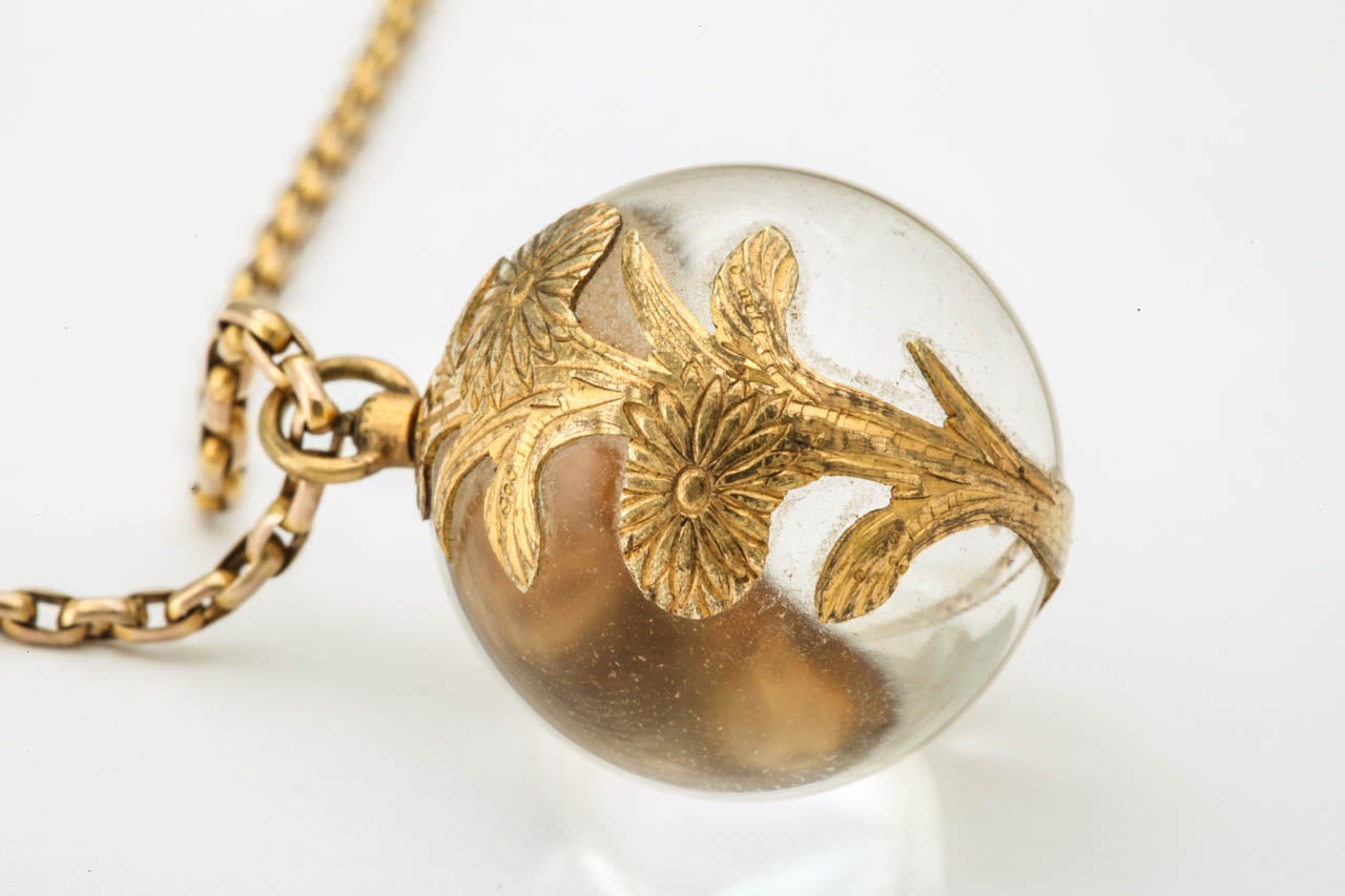 Wrapped Rock Crystal Ball Pendant at 1stDibs