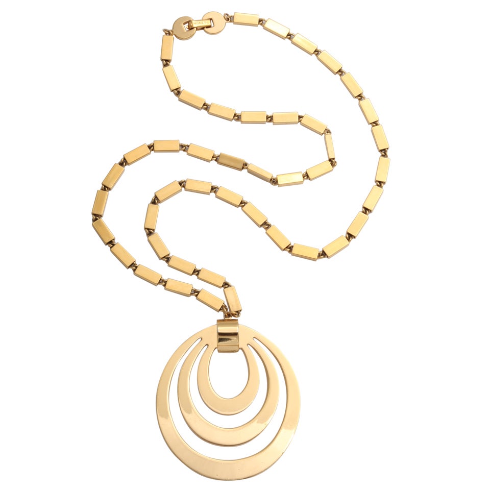 Monet Goldtone Pendant Necklace, Costume Jewelry For Sale at 1stDibs ...