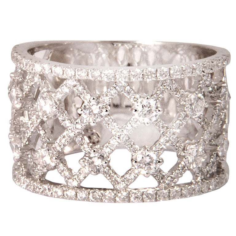 Criss Cross Diamond Ring at 1stDibs