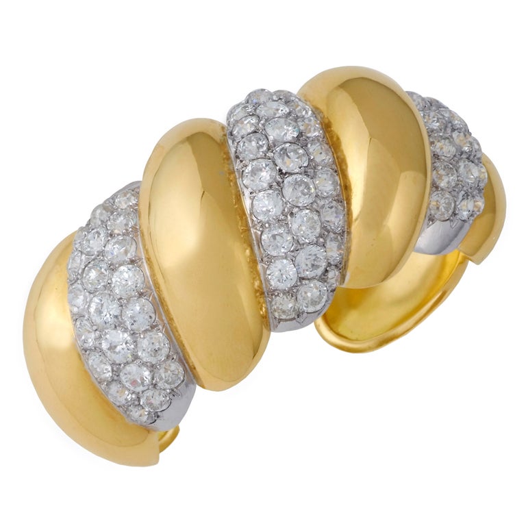 SUZANNE BELPERRON. An Important Gold And Diamond 'Torsade' Cuff at 1stDibs