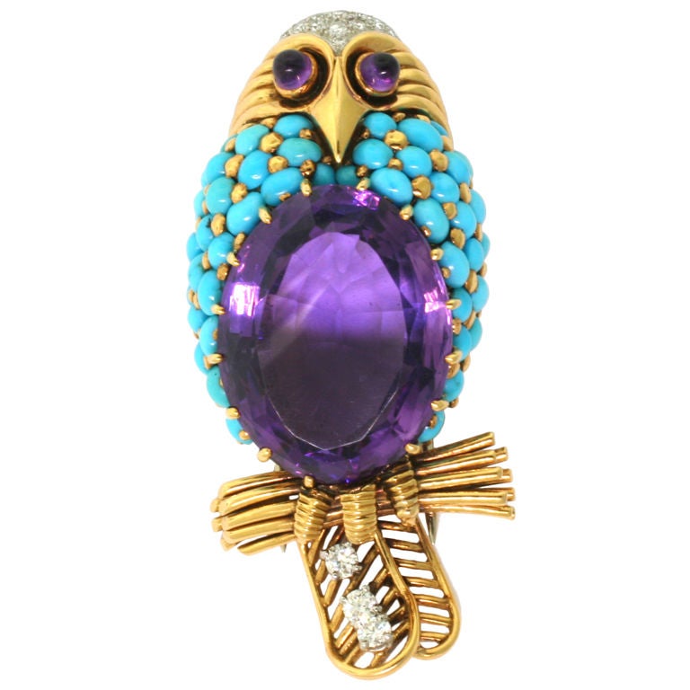 CARTIER. A gem-set and diamond brooch. at 1stDibs