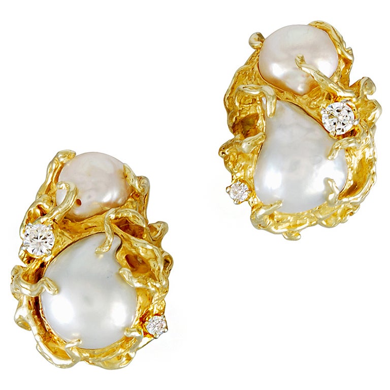 ARTHUR KING Pair of Earrings at 1stDibs