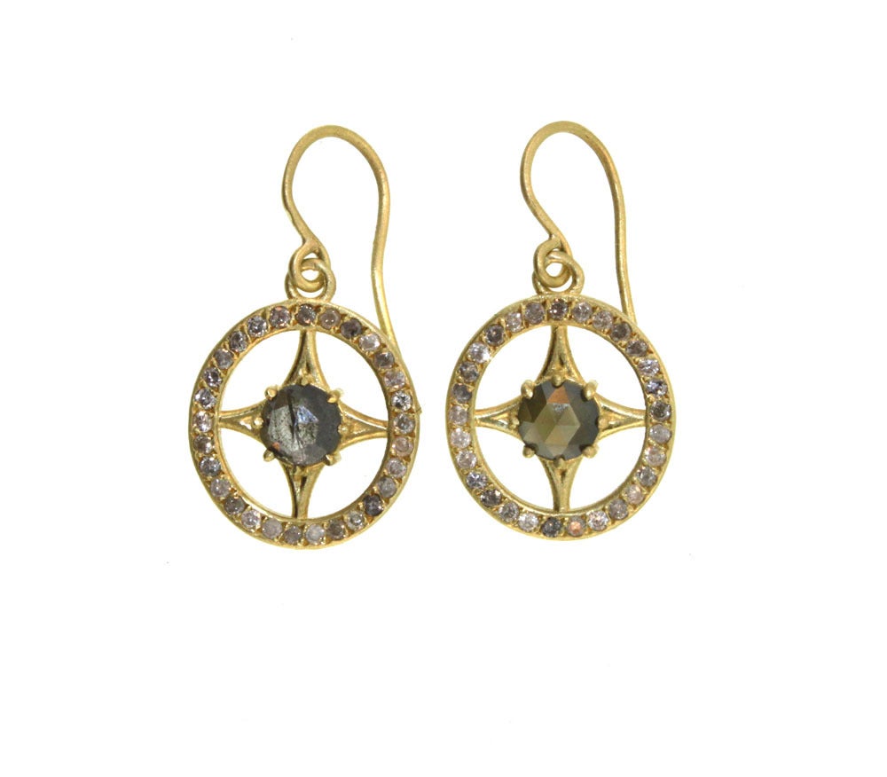 Diamond Compass Earrings at 1stDibs