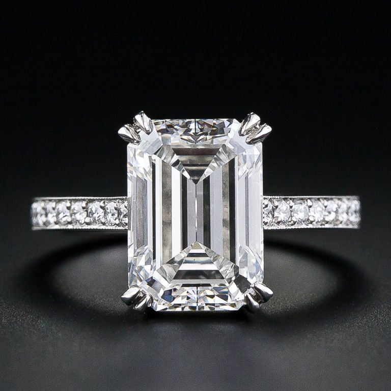 4 00 Carat Emerald Cut Diamond Ring GIA At 1stdibs