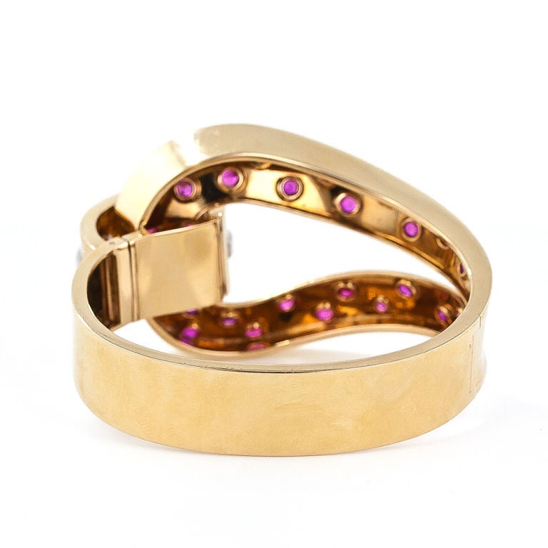 MAUBOUSSIN Trabert and Hoeffer Retro Ruby and Diamond Bracelet at 1stDibs