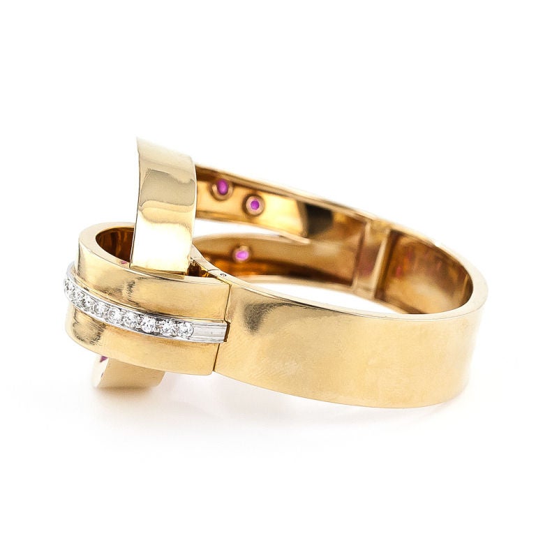 MAUBOUSSIN Trabert and Hoeffer Retro Ruby and Diamond Bracelet at 1stDibs