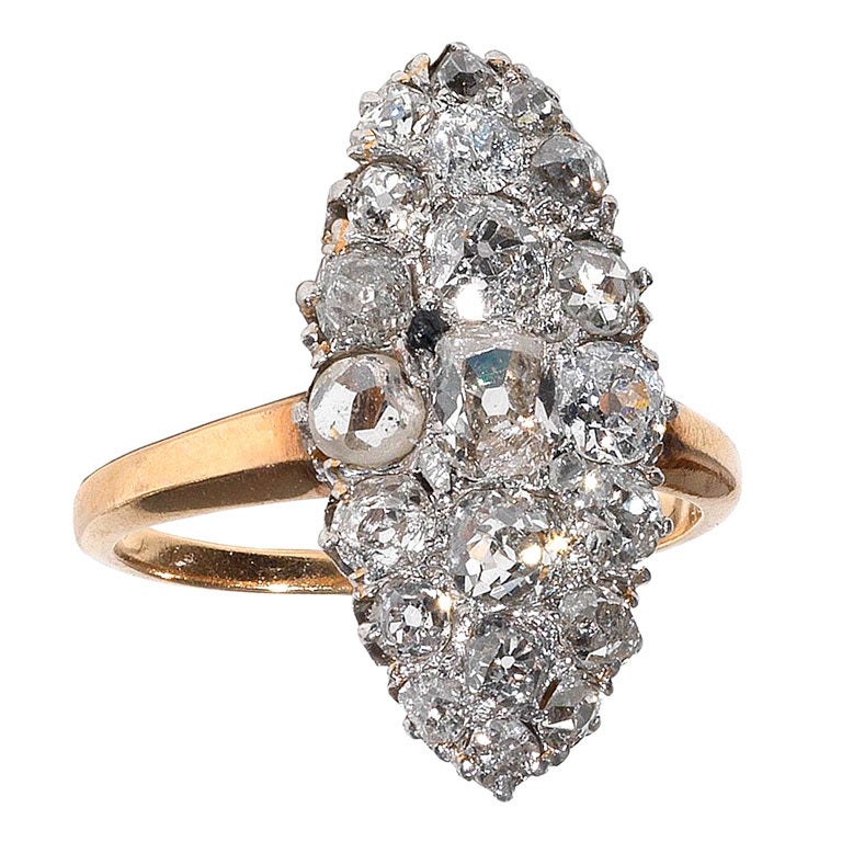 A Late Victorian Diamond Cluster Ring at 1stDibs