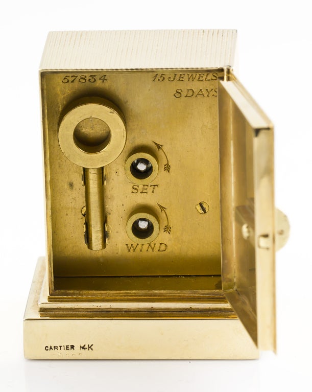 CARTIER Gold Key Winding Desk Clock For Sale at 1stDibs | cartier desk ...
