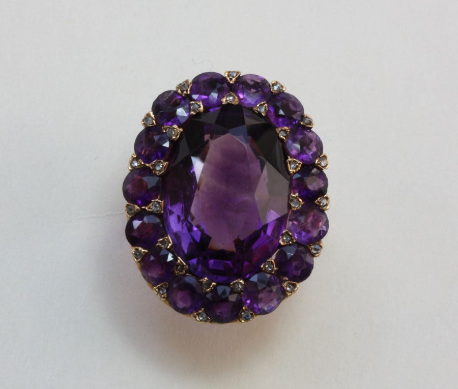 Large Amethyst Cocktail Ring at 1stDibs