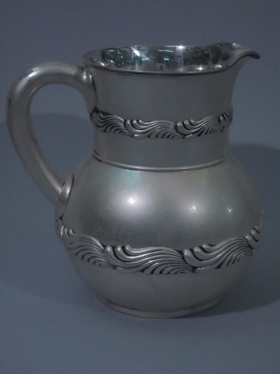 Tiffany Wave Water Pitcher - American Sterling Silver - C 1910 at 1stdibs