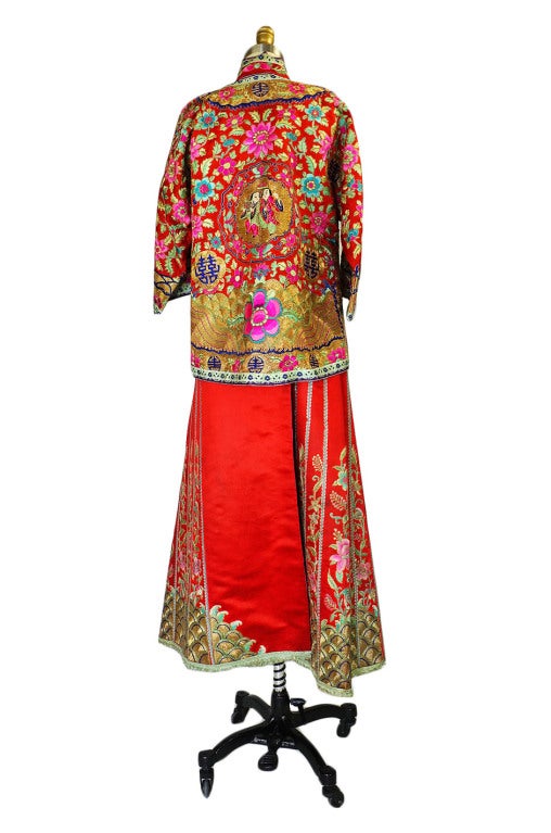 Rare Antique Silk Chinese Wedding Set at 1stDibs