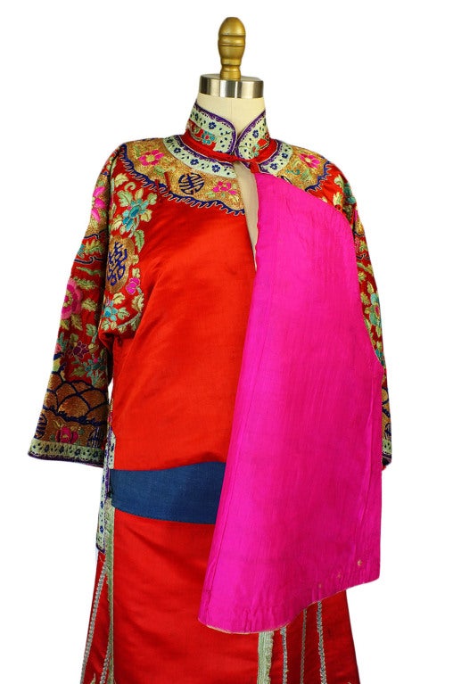 Rare Antique Silk Chinese Wedding Set at 1stDibs