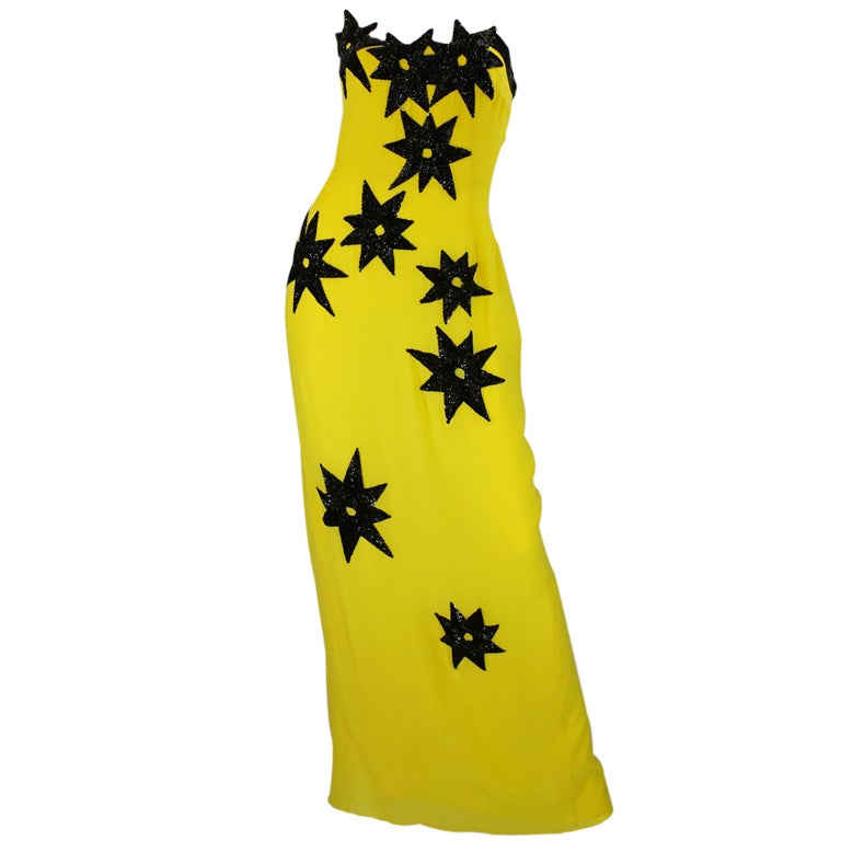 1980s Fabrice Couture Beaded Star Gown For Sale at 1stDibs