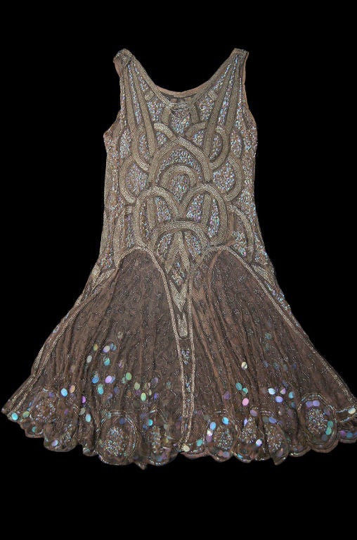 1920s Bead and Sequin Rose Gold Flapper at 1stDibs | rose gold flapper ...