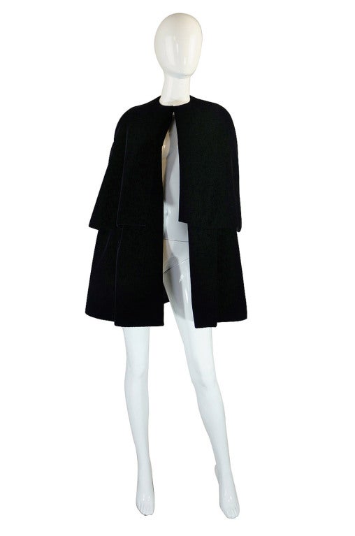1967 Couture Christian Dior Velvet Cape For Sale at 1stDibs