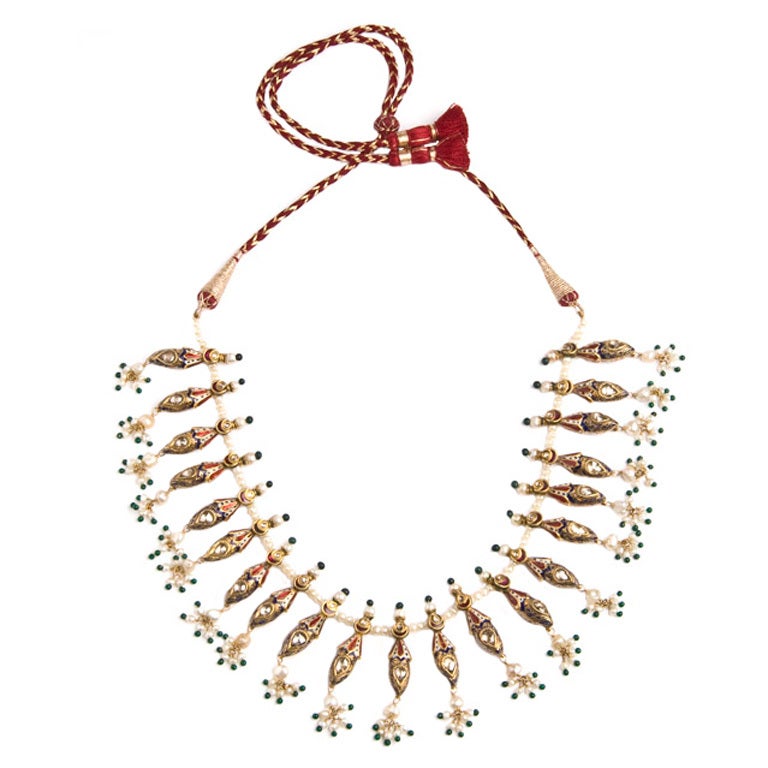 Antique Mughal Indian Champakali Set with Diamonds For Sale at 1stDibs ...