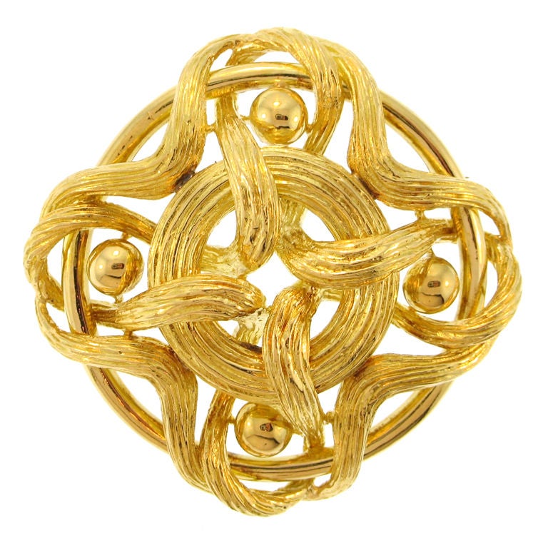 CARTIER Woven Textured "Knot" Convertible Pin/Pendant at 1stDibs