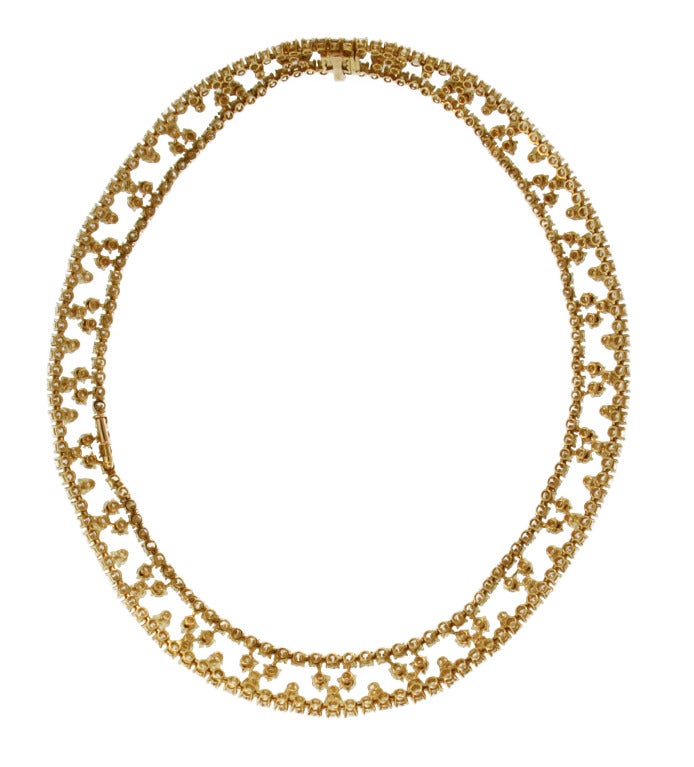 M Gerard Paris Gold and Diamond Necklace at 1stDibs