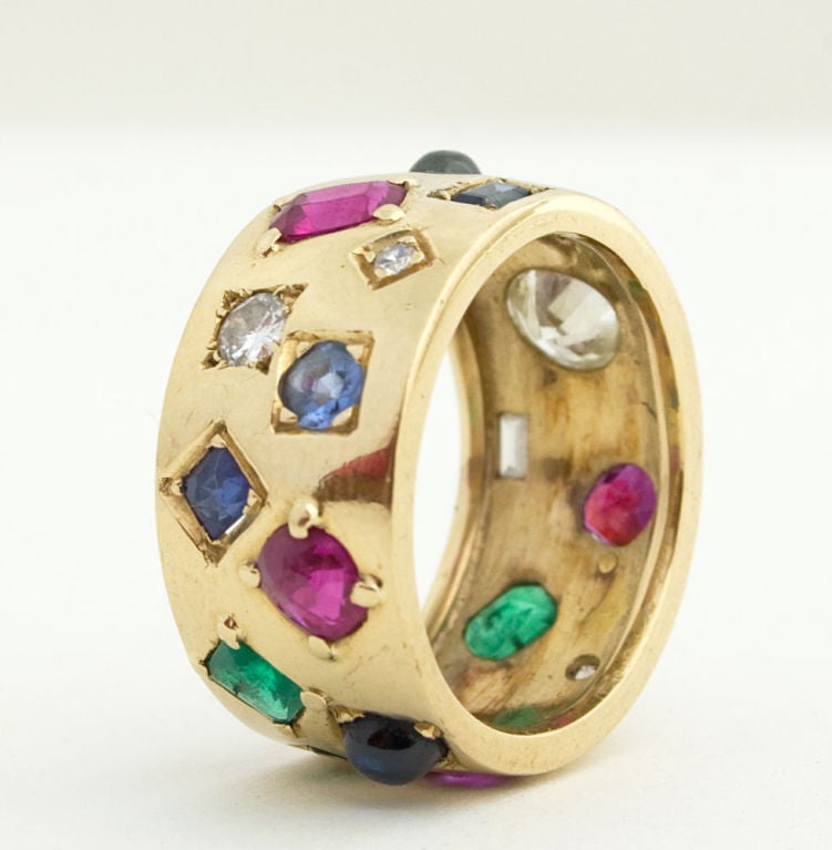 Multi Gem Gold Ring at 1stDibs
