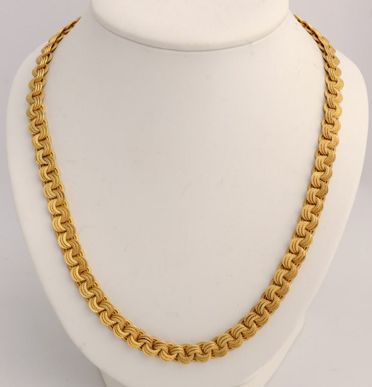 Long Gold Circles Links Necklace at 1stDibs