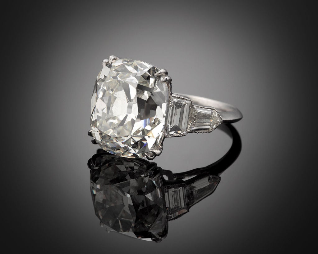Antique Cushion Cut Diamond Ring at 1stdibs