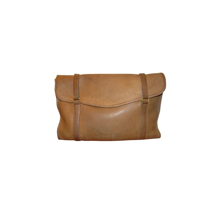 Vintage 1970's Large Leather Coach Bag For Sale at 1stDibs