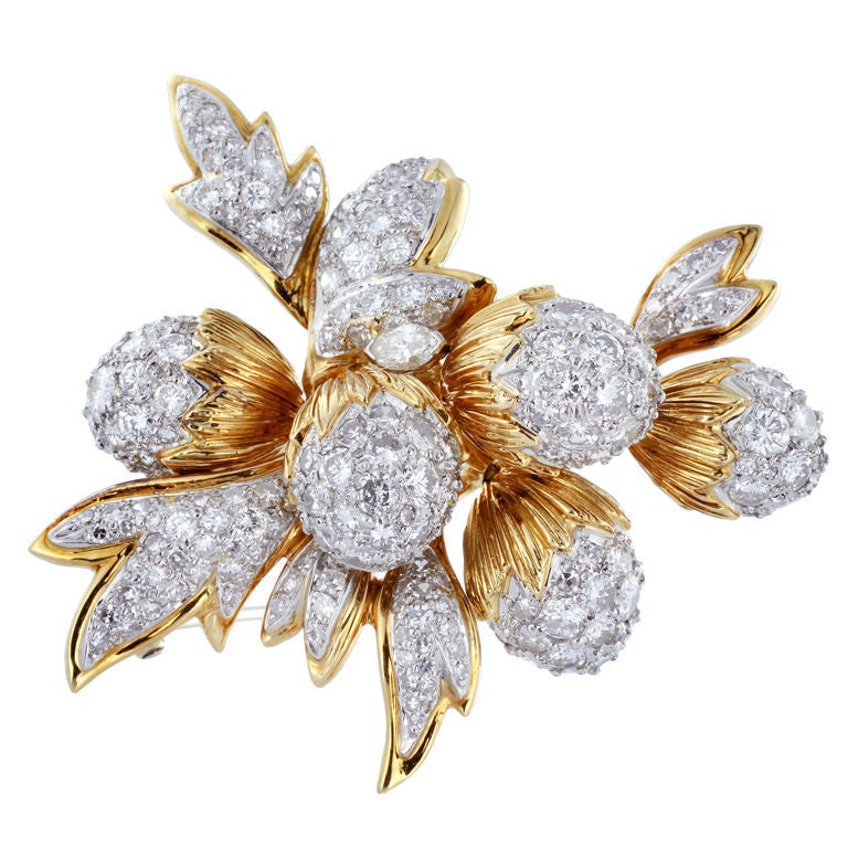Diamond Acorn Pin at 1stDibs